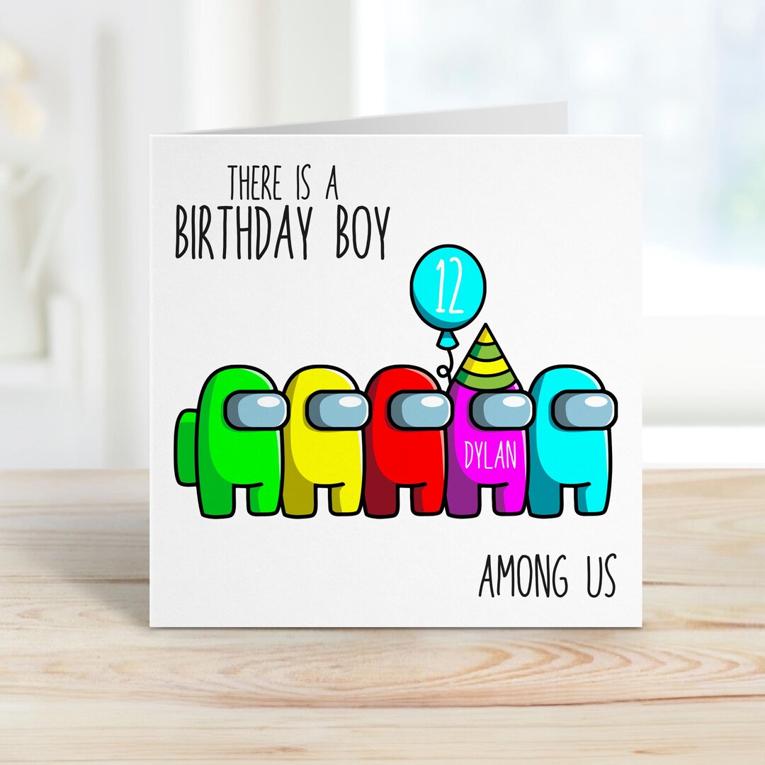 Among Us Imposter Birthday Card Personalised - Etsy UK