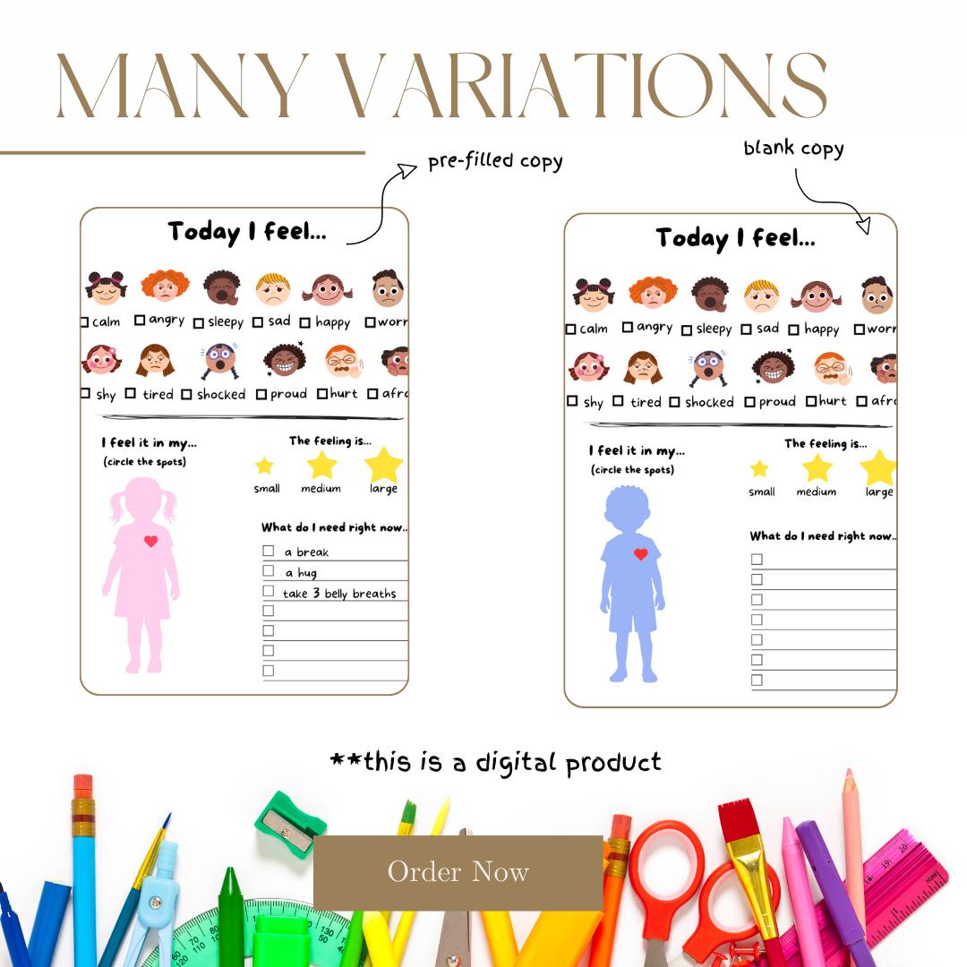 Printable Mood Tracker: Emotional Regulation, Calm Corner Tool (PDF ...