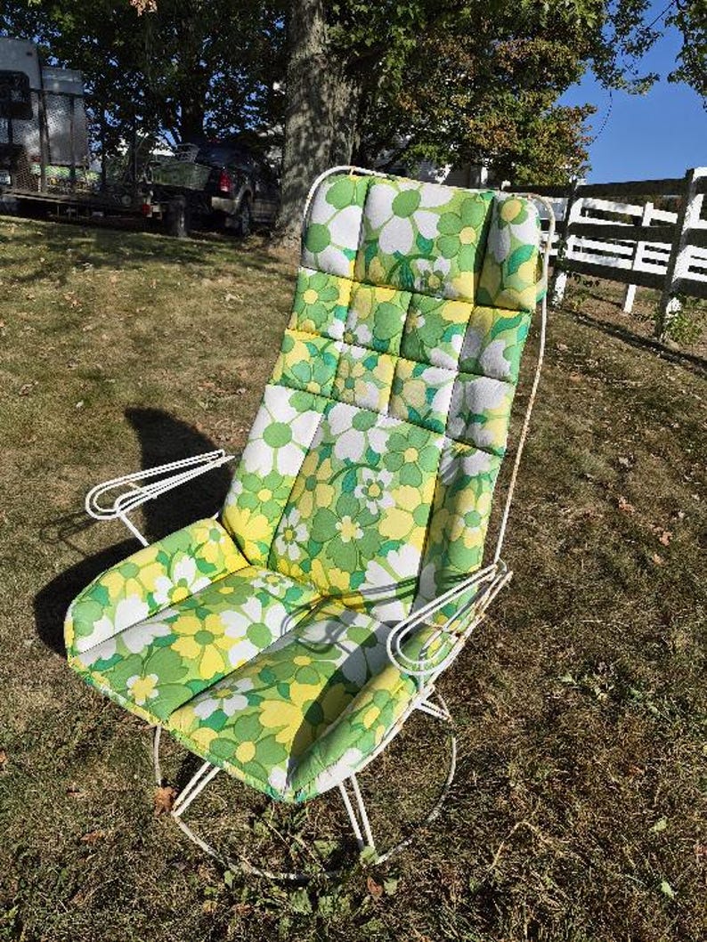 Vintage MCM Homecrest Tall Patio Chair, Rocks & Swivels - READ ...