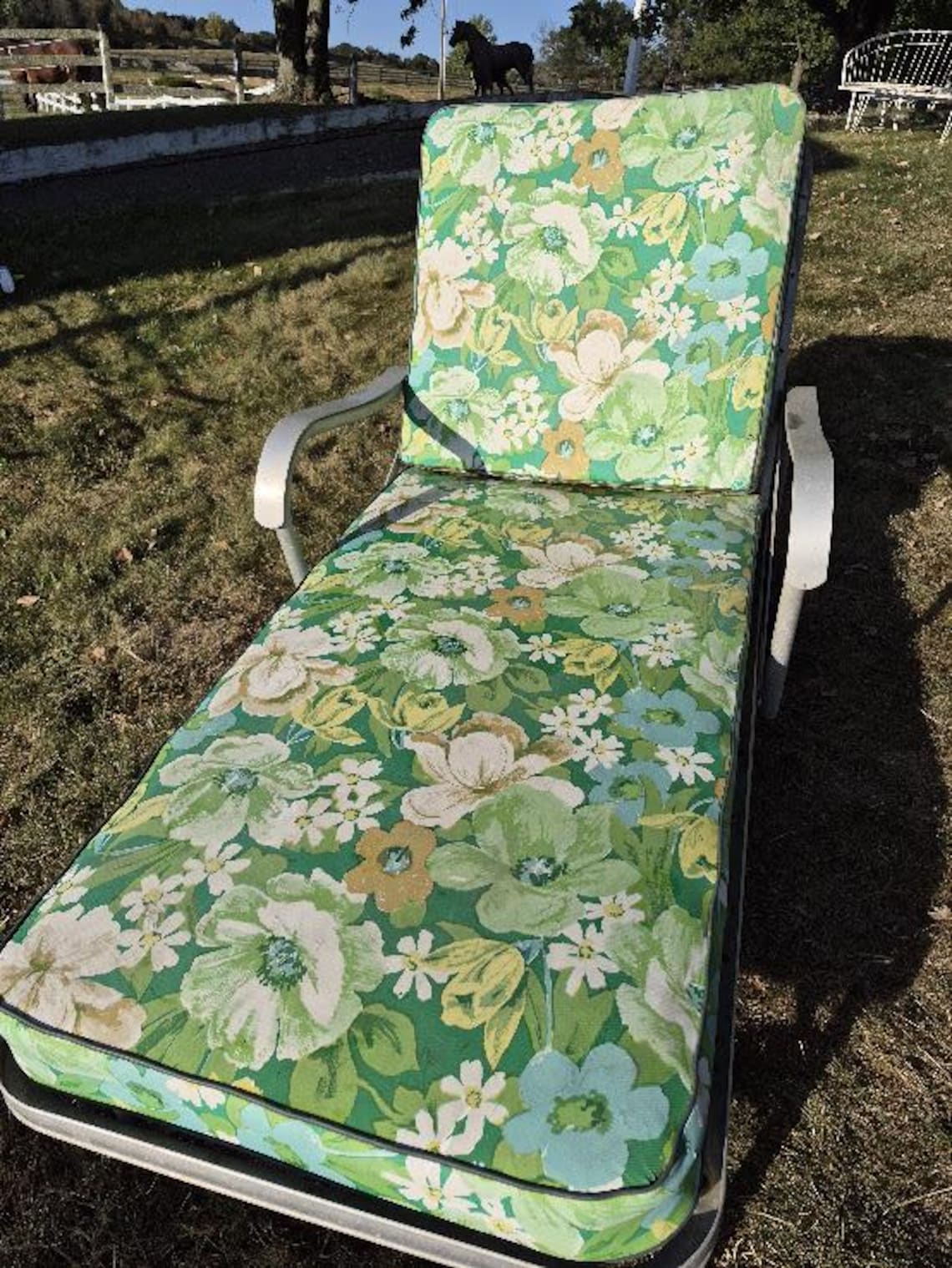 Vintage Patio Deck Adjustable Aluminum Chaise Lounge Recliner - READ ...