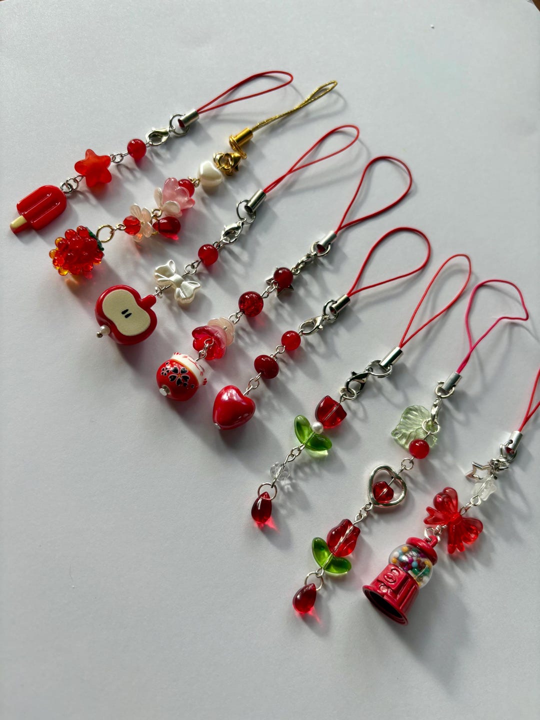 Red Aesthetic Phone Charms/keychains | Phone Charm | Keychains | Owala ...