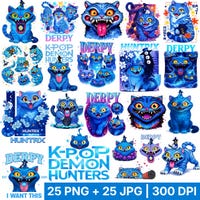 Kpop Demon Hunters PNG – Derpy Retro Metal Band Style Logo (instant ...