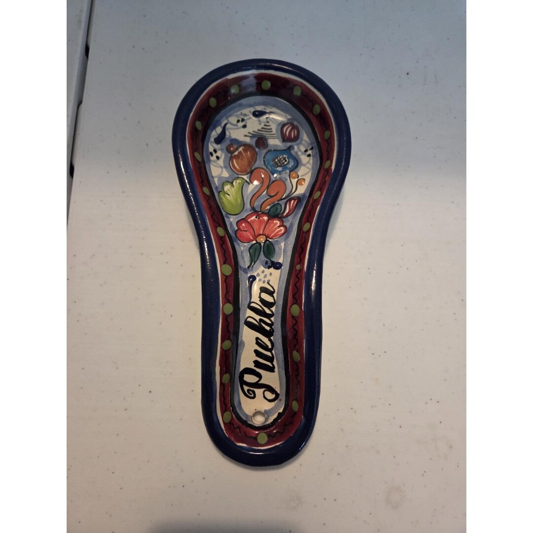 Mexican Talavera Ceramic Spoon Rest /cuchara De Ceramica Mexicana ...