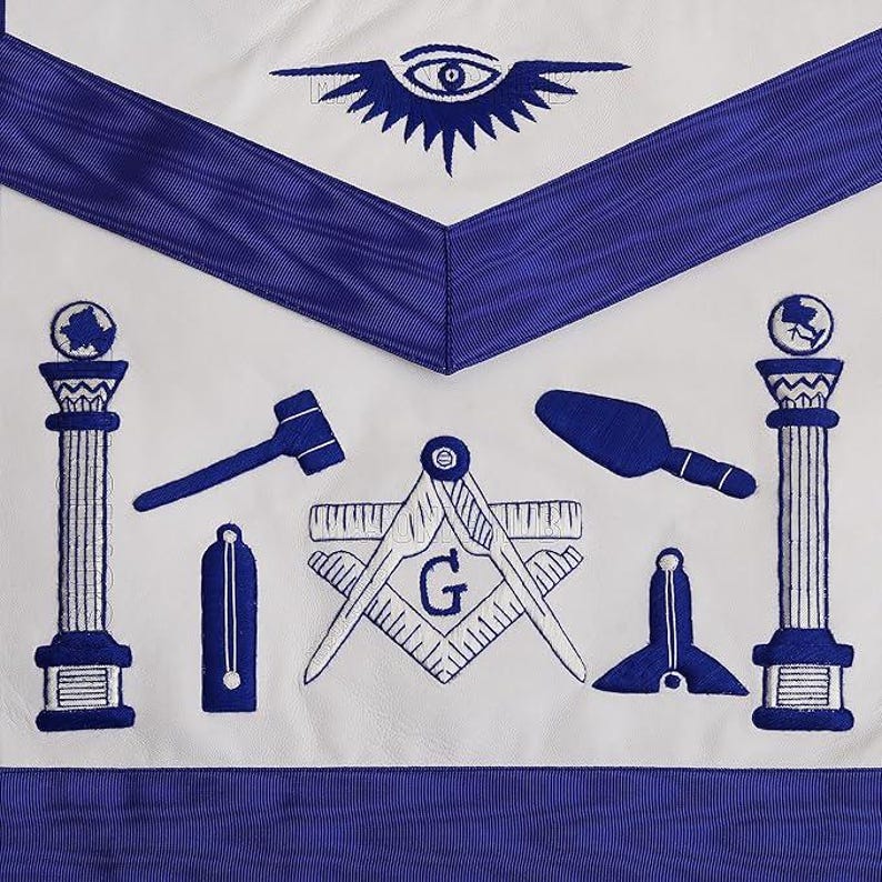 Freemason Master Mason Apron , Hand Embroidered Blue Lodge Freemason ...