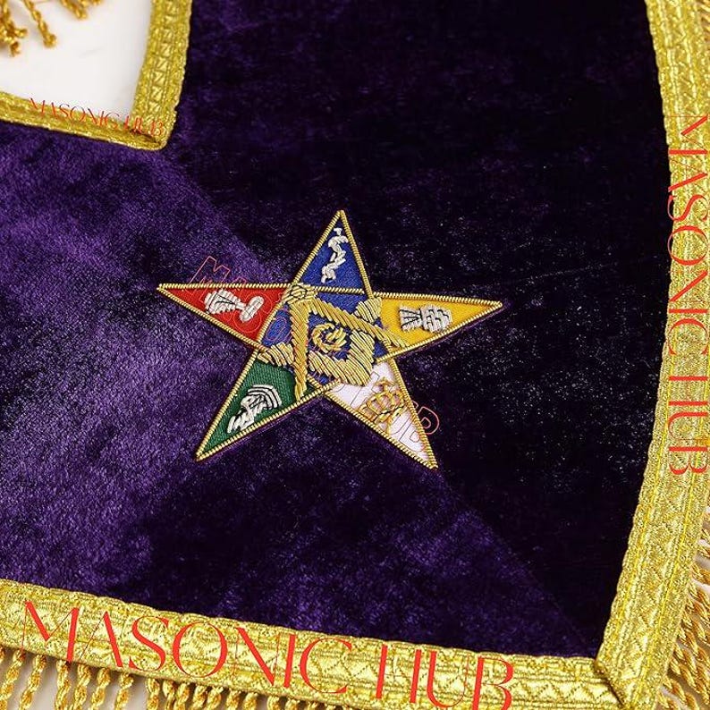 OES Hand Embroidery Worthy Patron/matron Apron & Collar - PURPLE VELVET ...