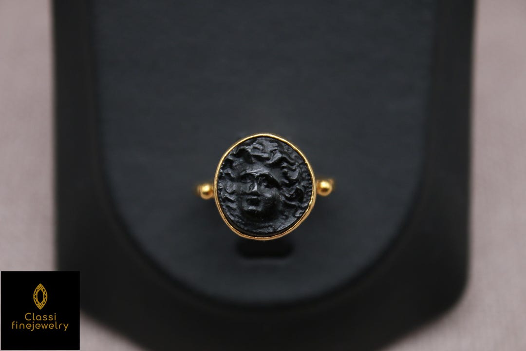 Intaglio Medusa Ring – Handmade 925 Sterling Silver Jewelry in Gold ...