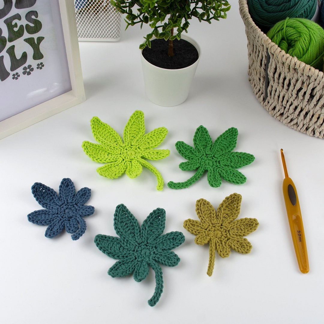 Marijuana Leaf Crochet Pattern, Weed Leaf Crochet Pattern, Pot Leaf ...