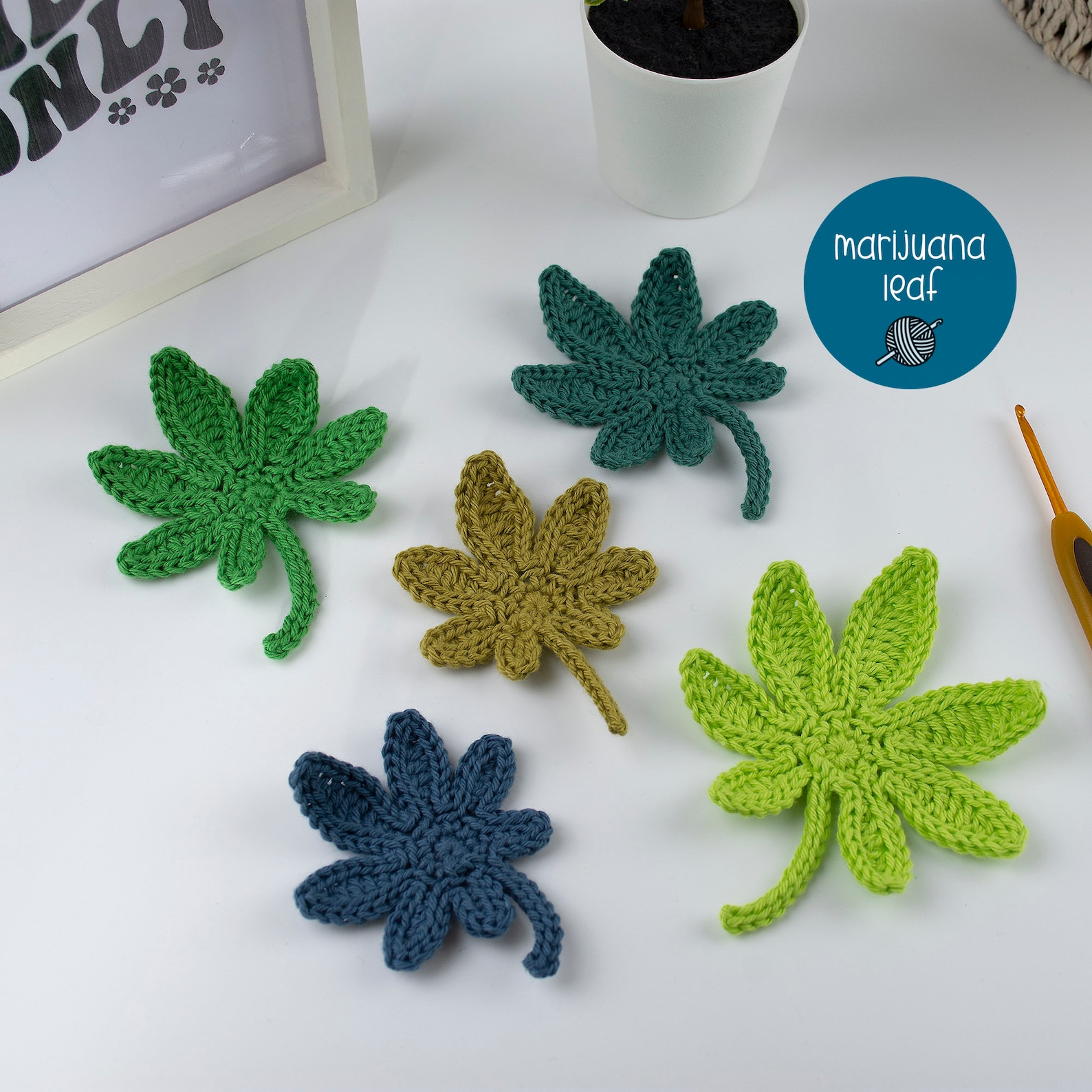 Marijuana Leaf Crochet Pattern Weed Leaf Crochet Pattern Pot | Etsy