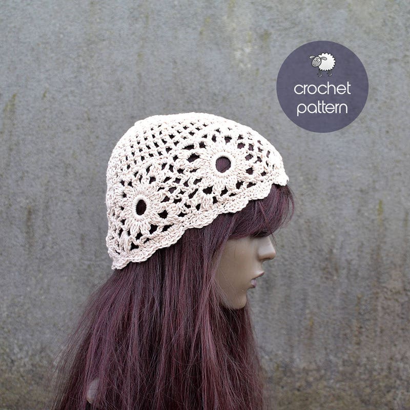 Crochet Flower Beanie Pattern - Etsy