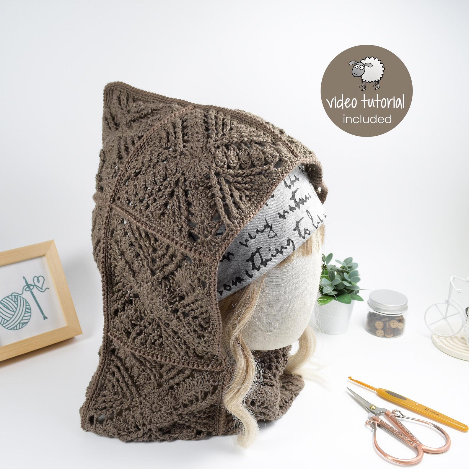 Ravenwood Pixie Hood Crochet Pattern - PDF and Video Tutorial - Etsy