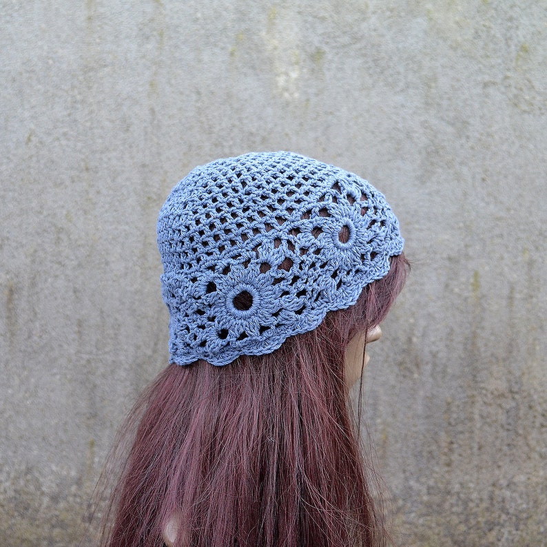 Blossom Flower Crochet Hat Pattern: Boho Summer Beanie (PDF) - Etsy