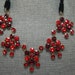 Necklace Red and Ruby Red Clusters Crystal Gem Rhinestone Gold Tone ...