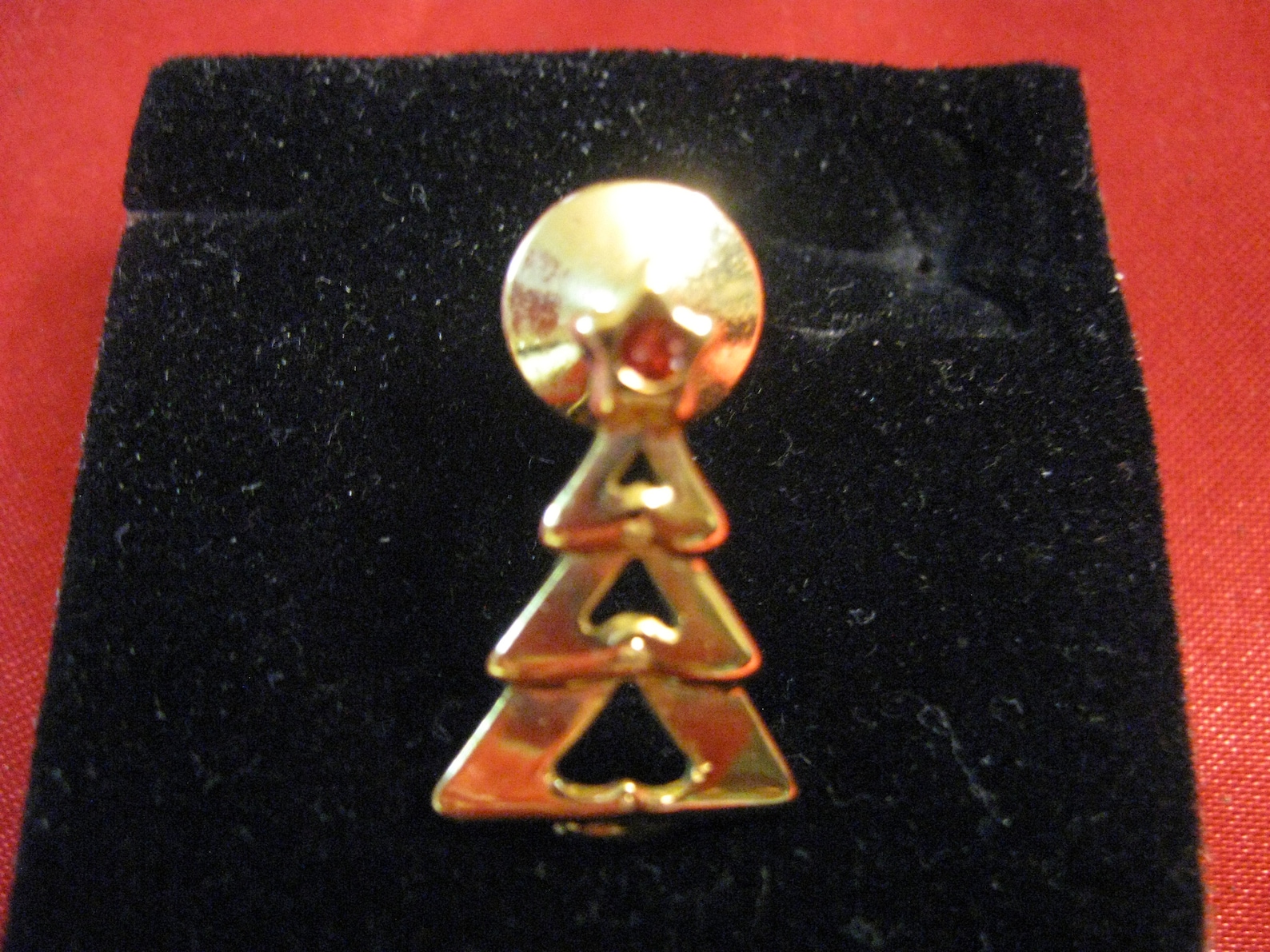 Brooch Pin Shiny Gold Tone Christmas Tree Red Rhinestone - Etsy