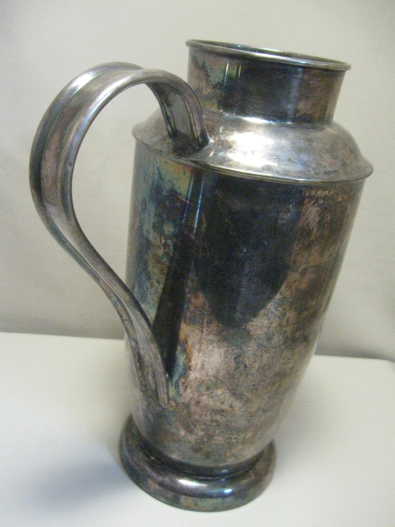 Silver Plate Pitcher Cocktail Shaker Apollo Bernard Rice's - Etsy