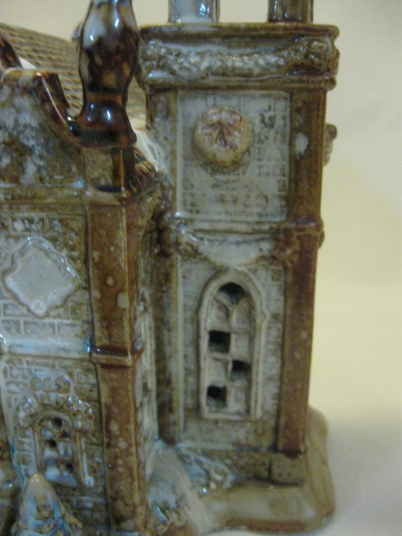 Christmas Holiday Illuminated Ceramic Church White Beige - Etsy