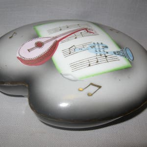 Trinket Box Gray Gold Accents Musical Notes Paper Gold Musical Notes ...