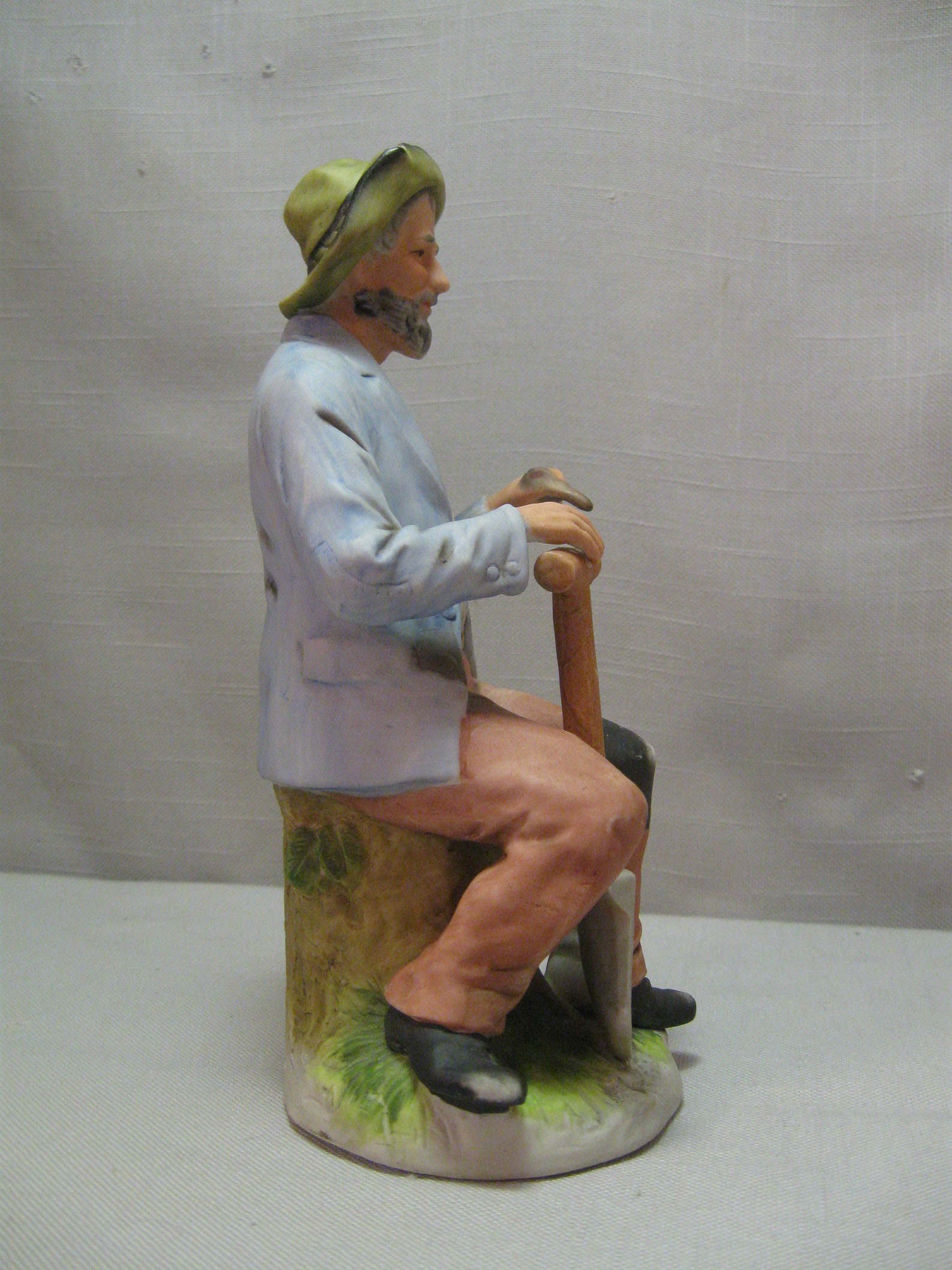 Figurine Bisque Porcelain Farm Man Pipe in One Hand Shovel in - Etsy