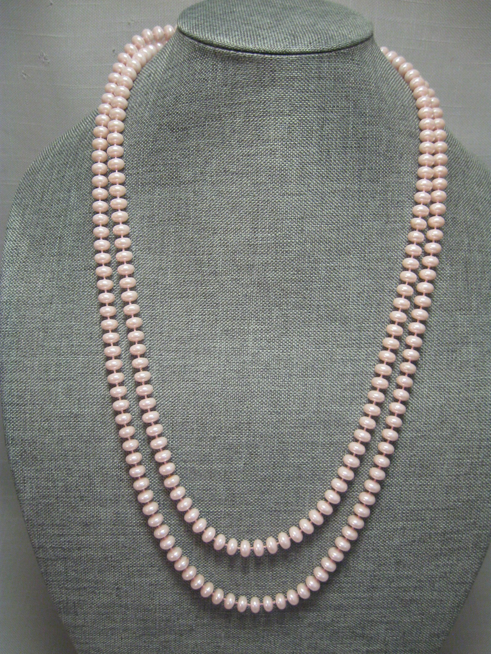 Necklace Faux Pearls Long Strand 30 Length Faux Soft | Etsy