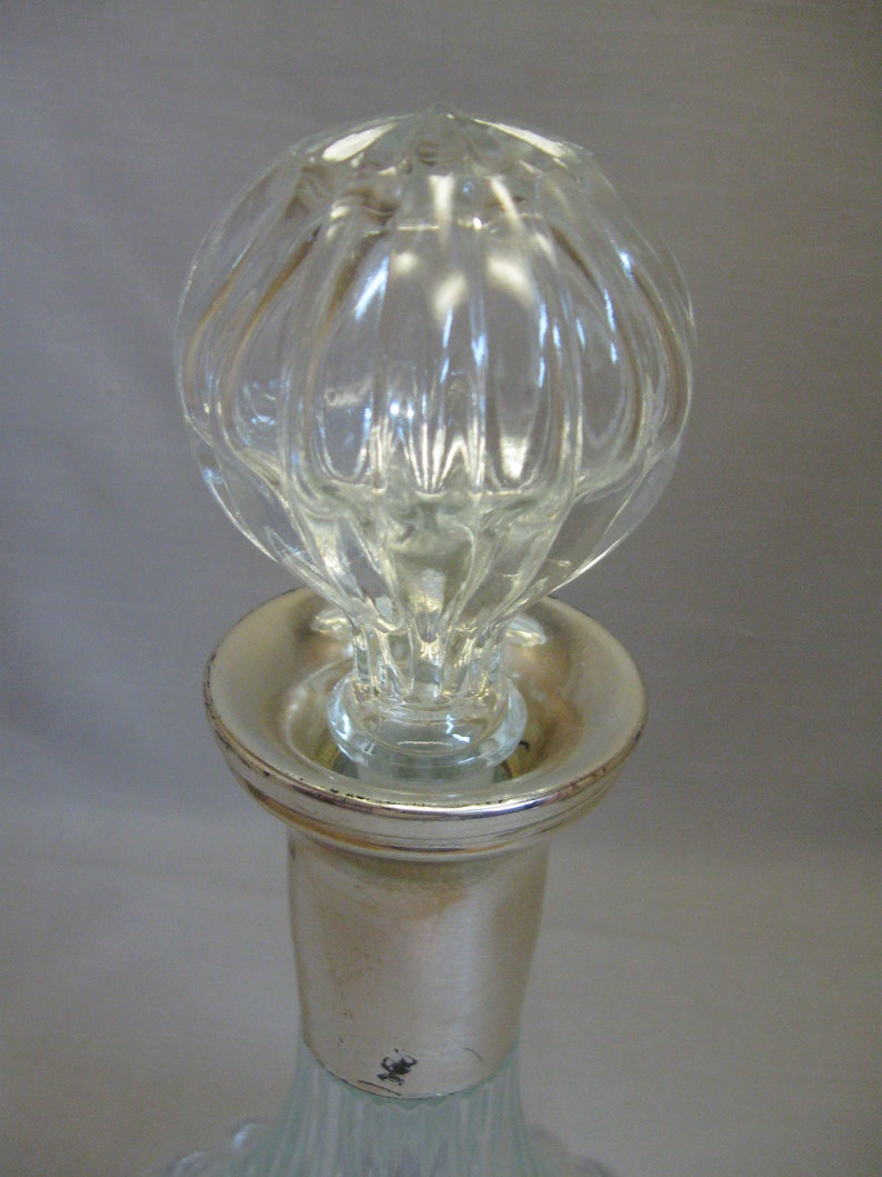Bar Ware Crystal Clear Glass Decanter With Silver Tone Bottle - Etsy
