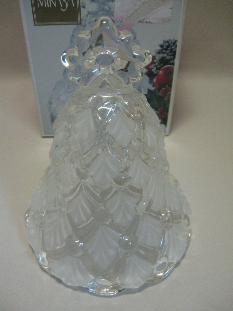 Bell Crystal Glass Satin Frosted Design With Clear Crystal - Etsy