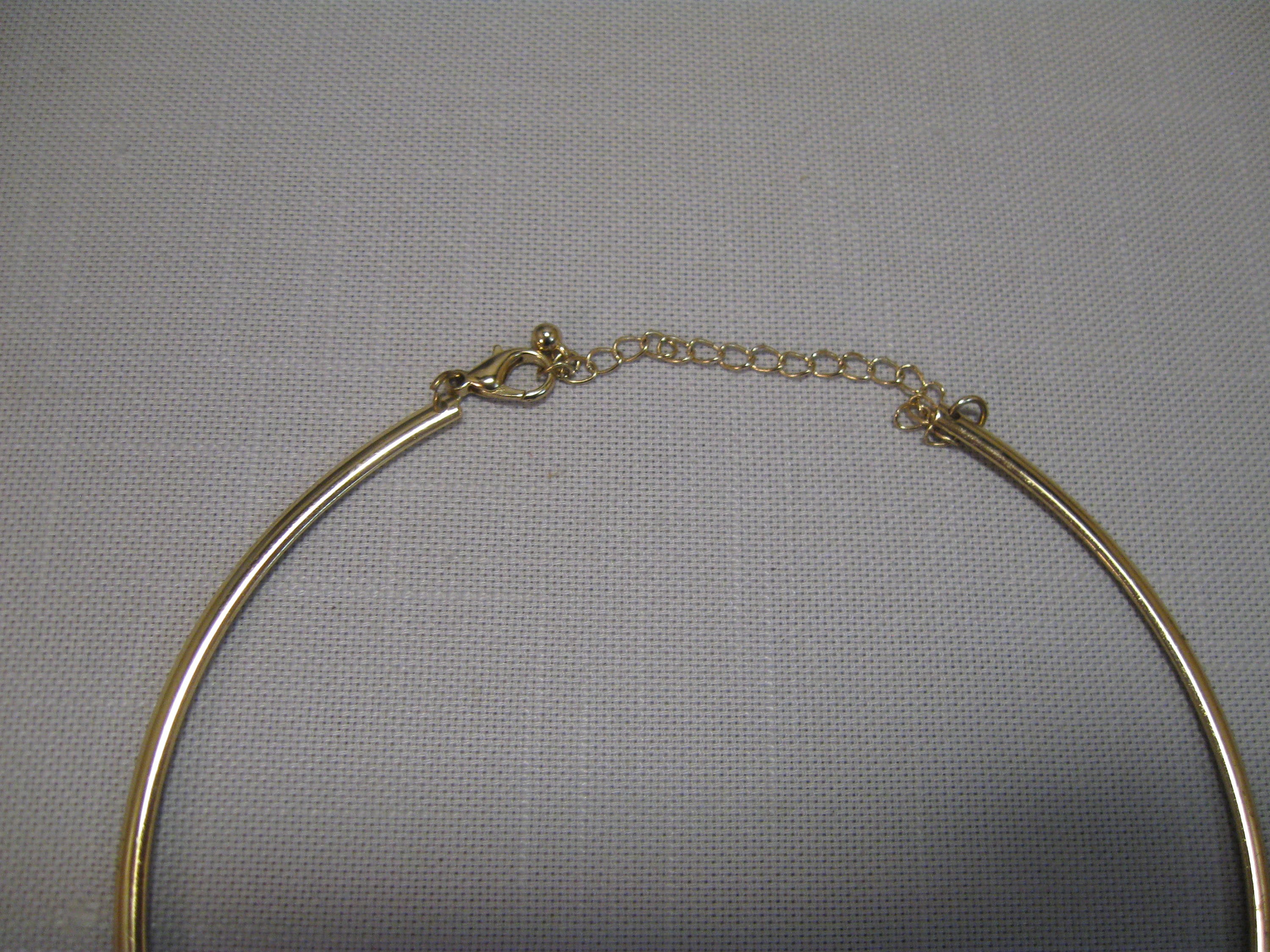 Necklace Choker Cuff Gold Tone Hoop Wire Small Chain Triangle | Etsy