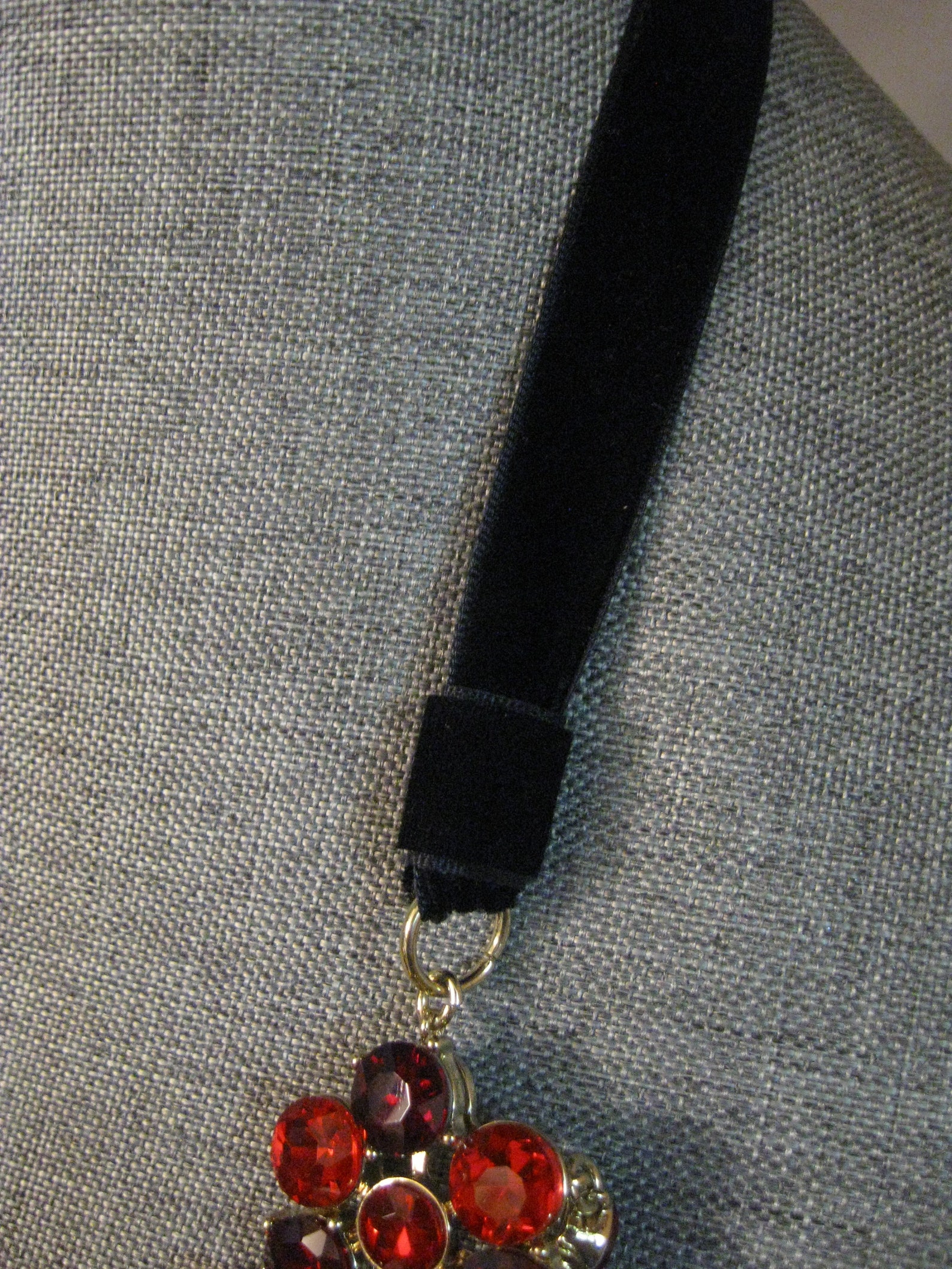 Necklace Red and Ruby Red Clusters Crystal Gem Rhinestone Gold - Etsy