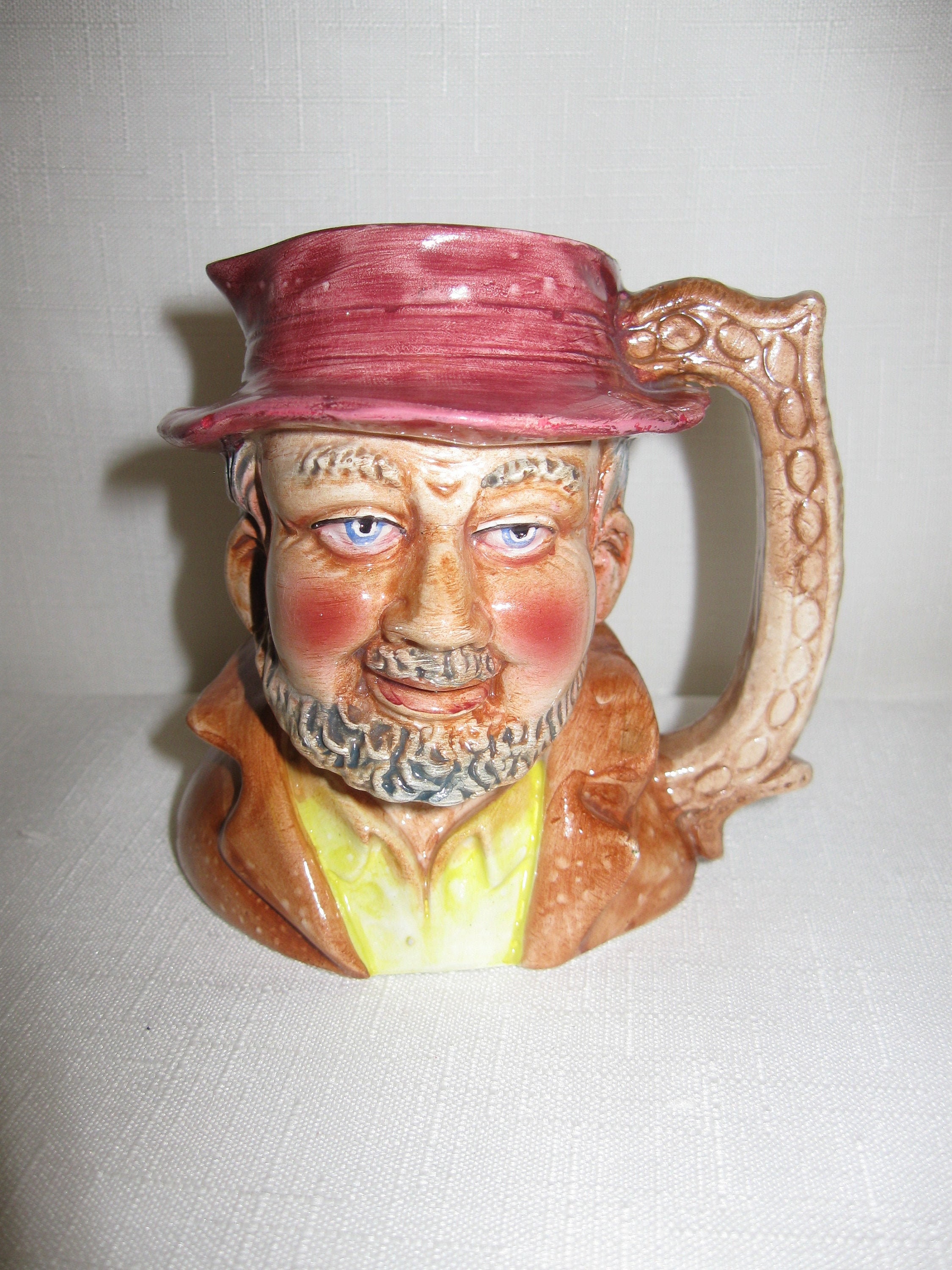 Toby Jug Mug Creamer Gray Bearded Drunk Man Made In Portugal | Etsy