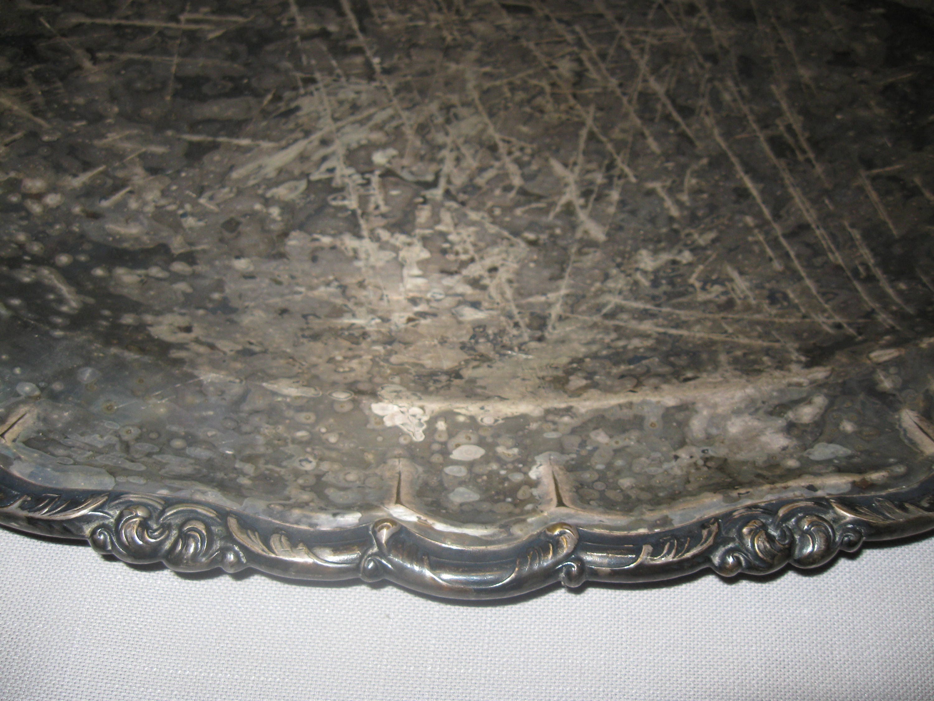 Silver Plate Butler Waitress Serving Tray Stamp Crown CC 21 Inches Long ...