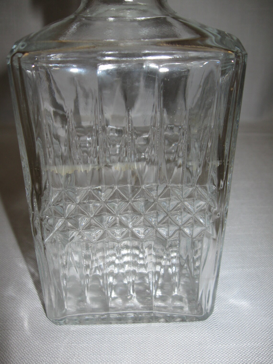 Bar Ware Crystal Clear Decanter Diamond & Lines With Stopper - Etsy