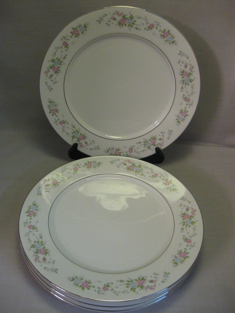 China Spring Floral Dinner Plates 1087 Qty 4 Pink Blue - Etsy