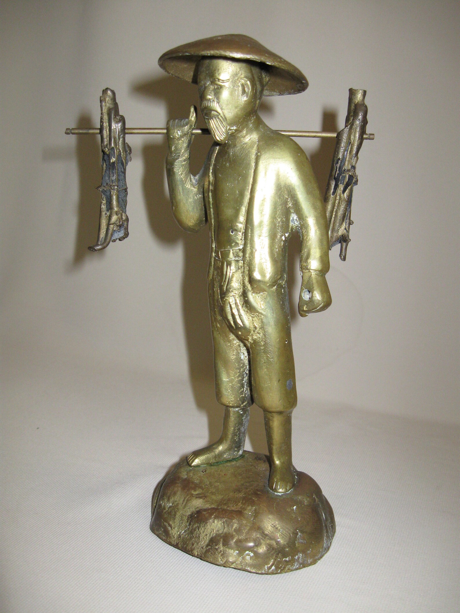 Brass Figurine Statue Qty 2 Men Carrying 2 Water Buckets & 2 - Etsy