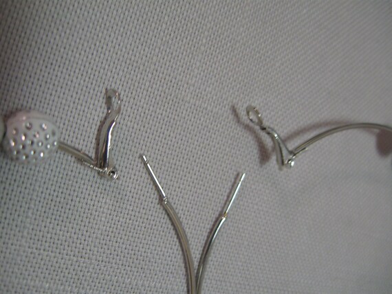 Earrings Pierce Extra Large Hoop Silver Tone Dangle R… - Gem