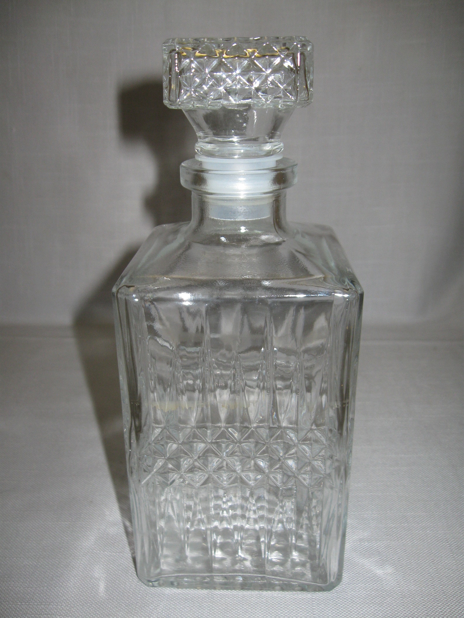 Bar Ware Crystal Clear Decanter Diamond & Lines With Stopper - Etsy