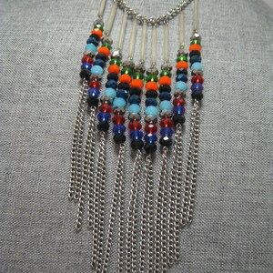 Necklace Bid Waterfall Choker Pendents Multi Color Tone - Etsy