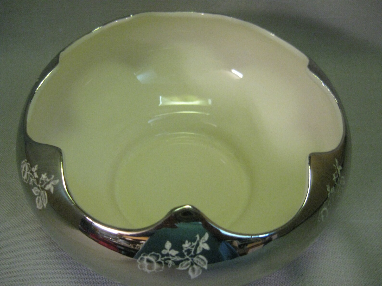 Pearl China Co Hand Decorated 22KT Platinum Rose Pattern Bowl #303 ...