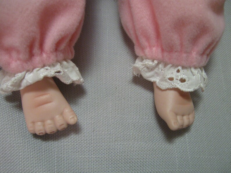 Porcelain Doll Baby Pink Sleeper With Matching Bonnet White - Etsy