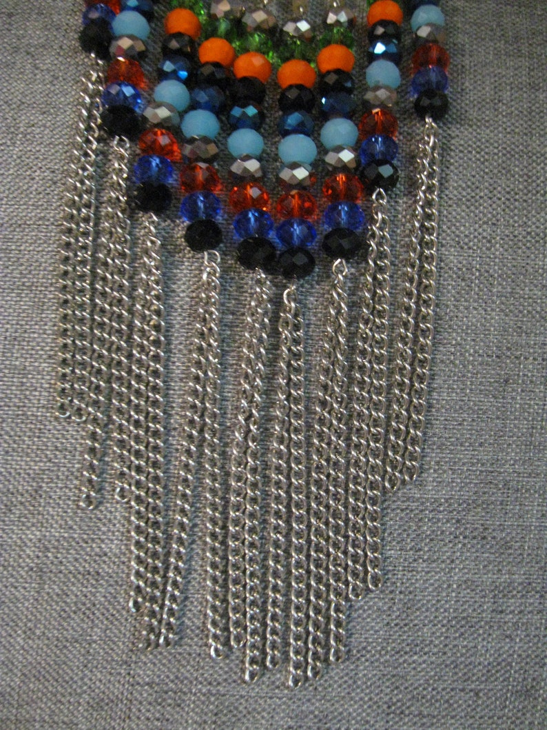 Necklace Bid Waterfall Choker Pendents Multi Color Tone - Etsy