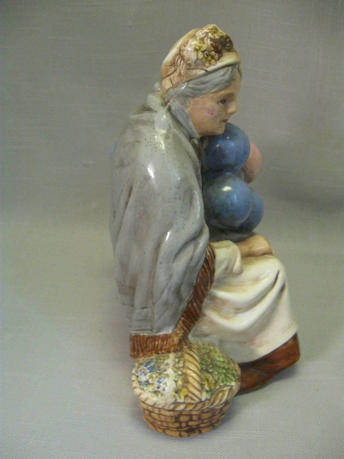 Lady Figurine Ceramic the Old Balloon Seller Pink Blue Gold - Etsy