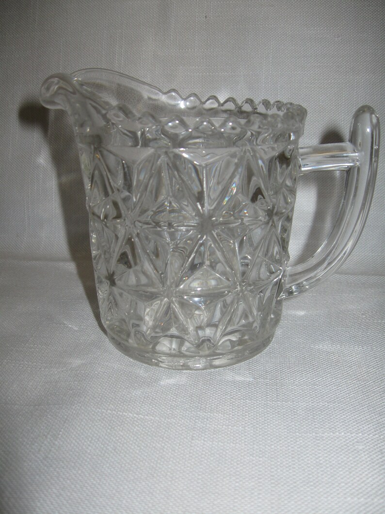 Glass Creamer Personal Pitcher Mt Vernon Crisscross Diamonds - Etsy
