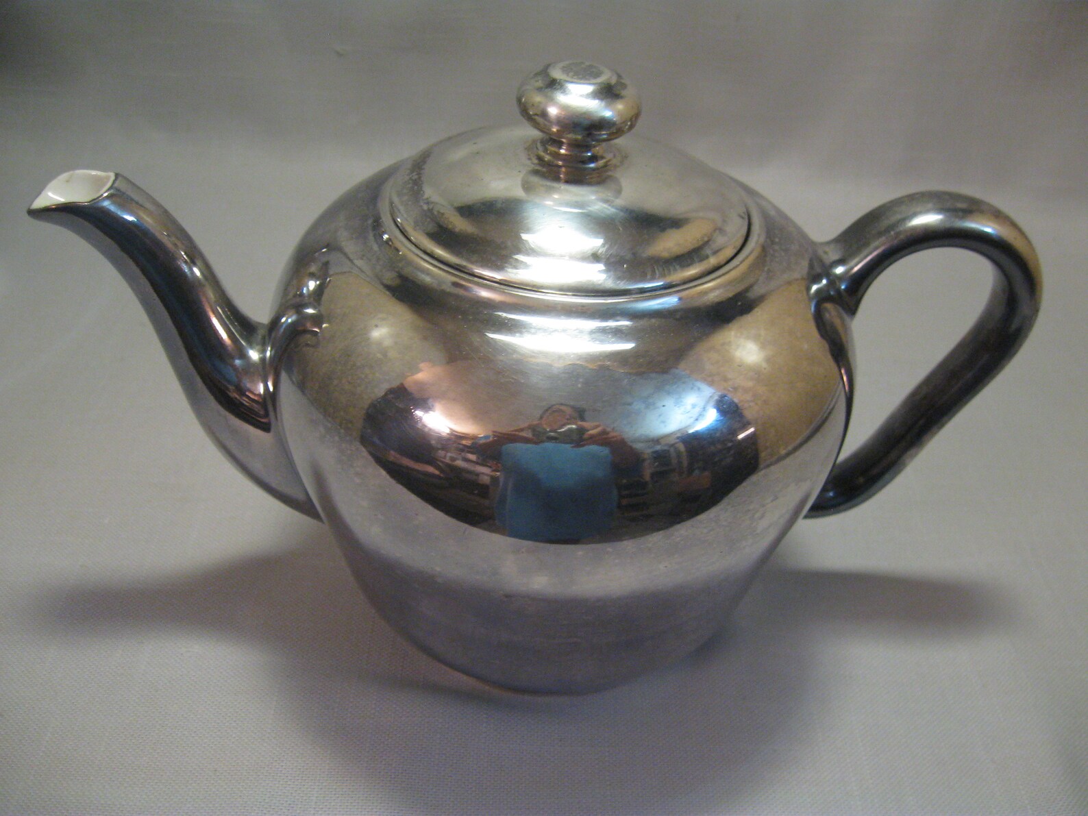 Tea Pot Set Silver Plate Over White Porcelain 2 Tea Pots | Etsy