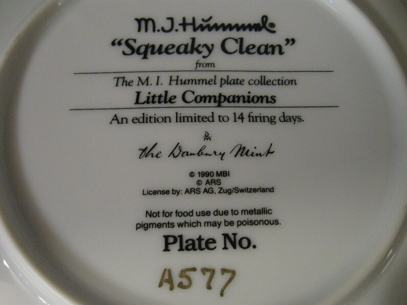 Collector Plate Fine Porcelain 23kt Gold Trim Squeaky Clean Little ...
