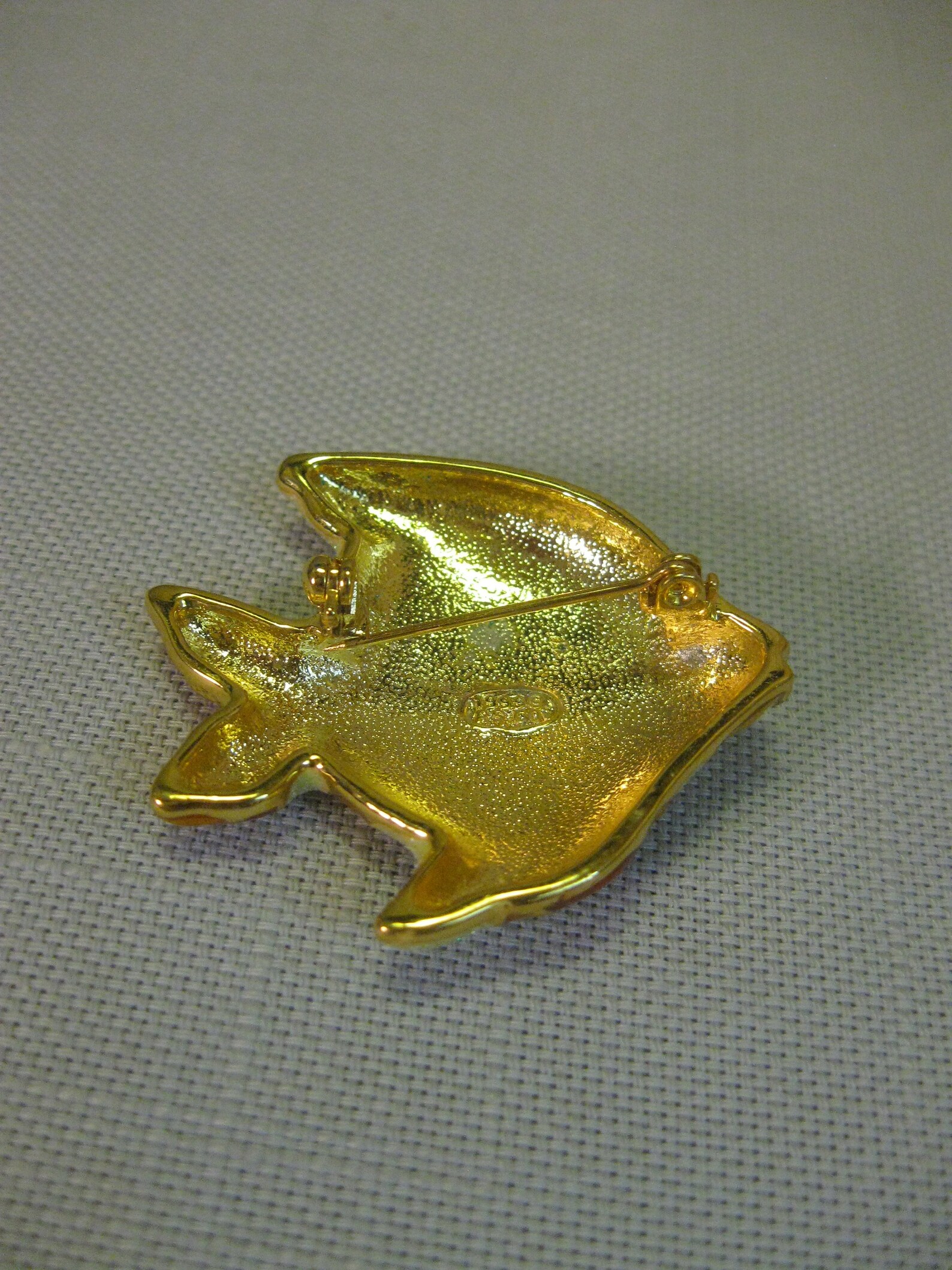 Jewelry Brooch Angel Fish Figurine Gold Ivory Red Tones - Etsy