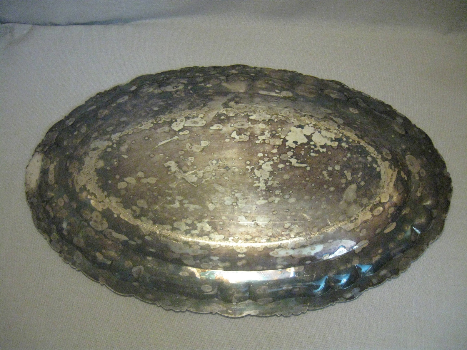 Silver Plate Butler Waitress Serving Tray Stamp Crown CC 21 Inches Long ...