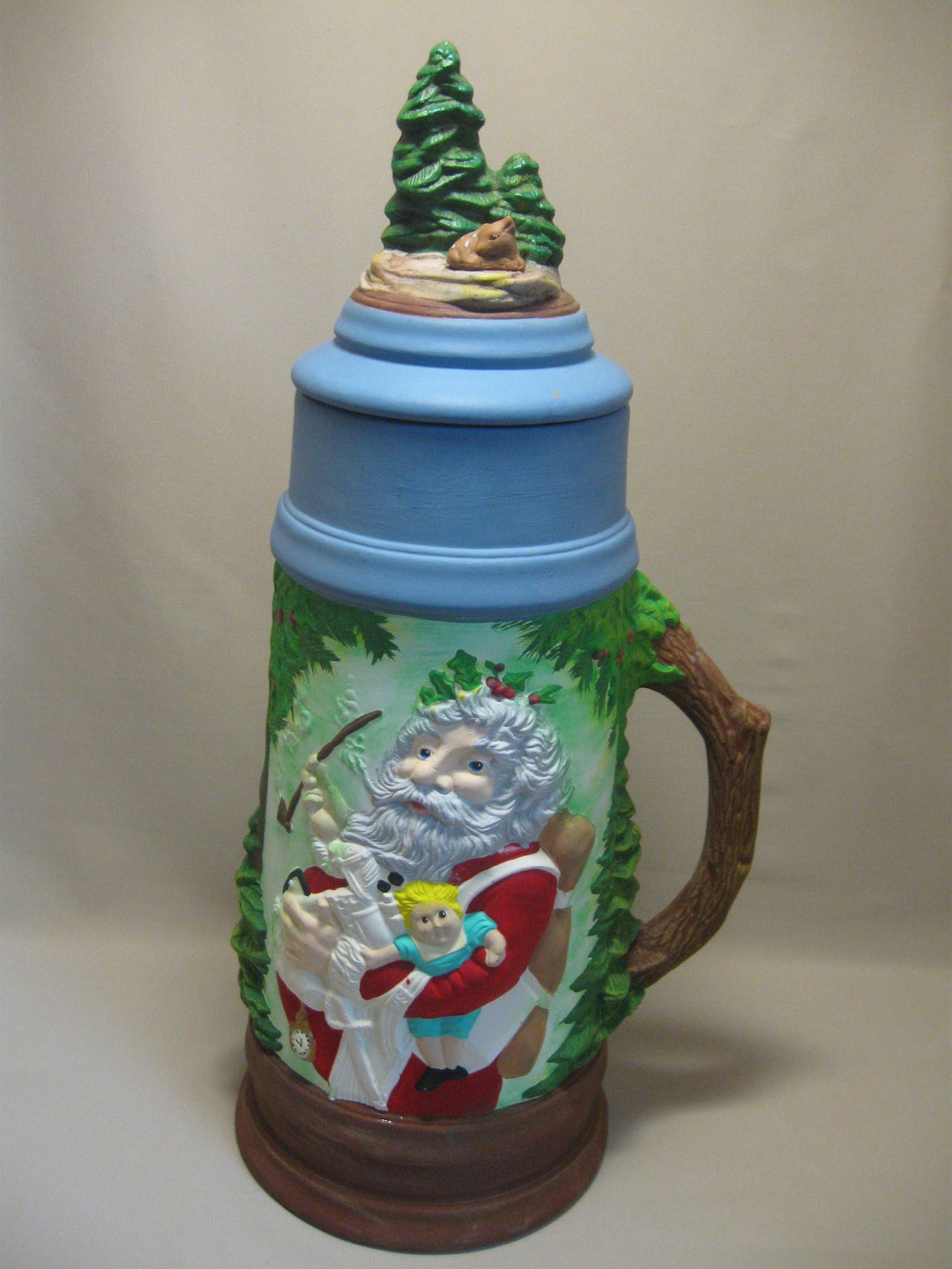 Holiday Stein Tankard up Raise Design Santa Toys Sleigh Deer - Etsy