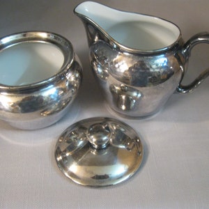 Tea Pot Set Silver Plate Over White Porcelain 2 Tea Pots | Etsy