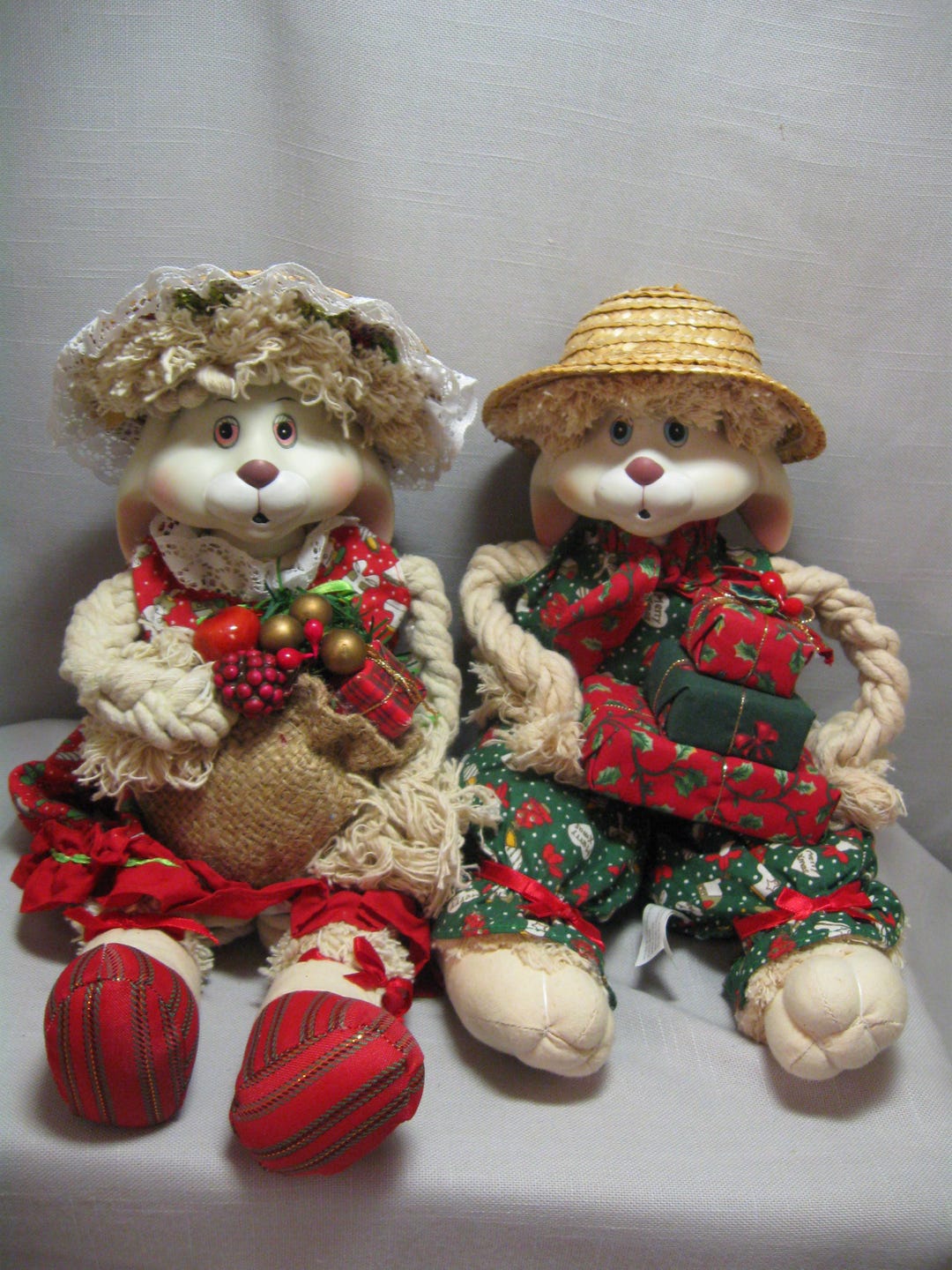 Doll Porcelain Mop Sit Down Pair Sit Down Bunny Flossie and Floyd ...