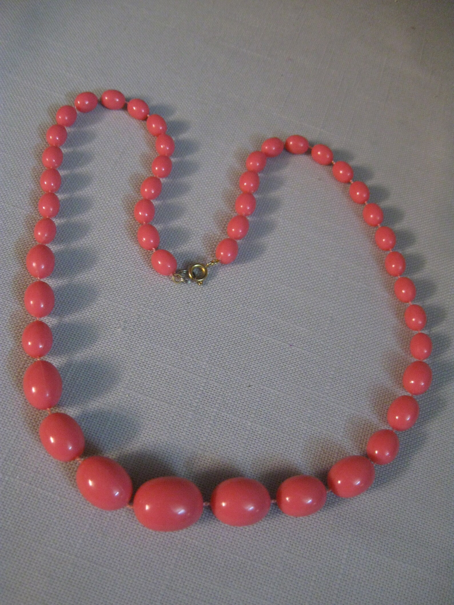 Necklace Single Strand Soft Pink Beads Lobster Clasp 24 Inches | Etsy