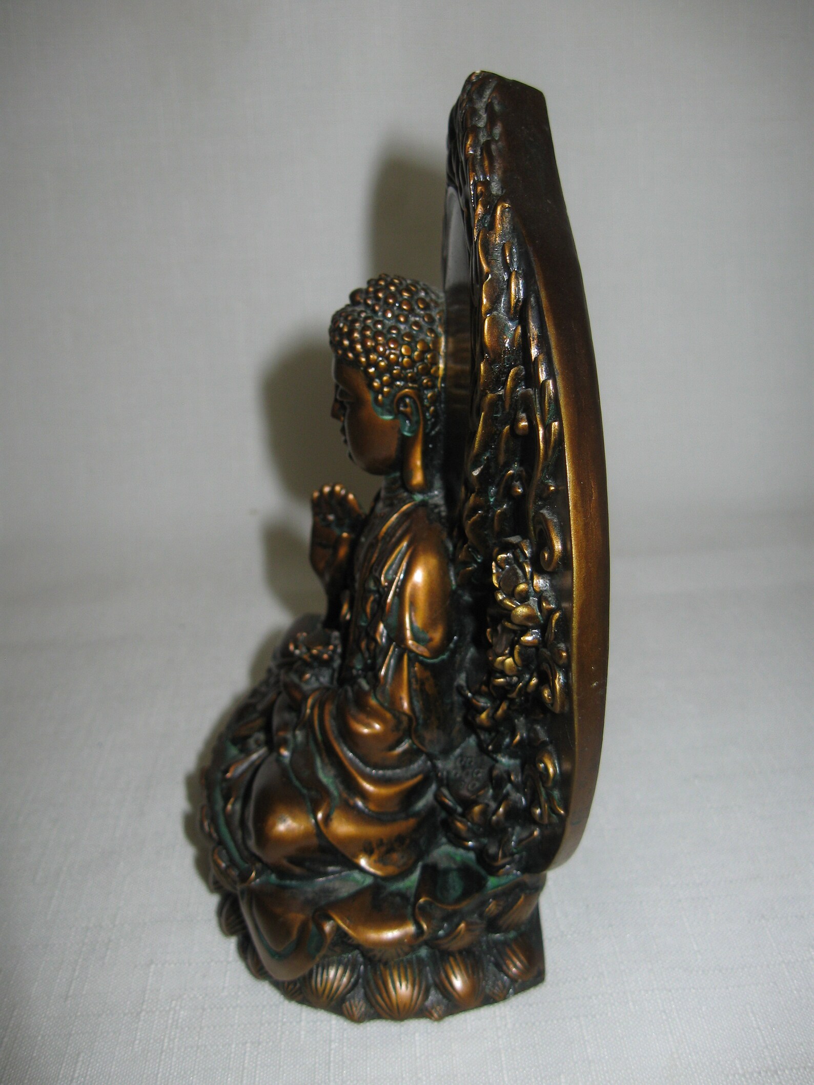 Figurine Statue Buddha Resin Copper Color Amoghshiddhi Jinxiao Made in ...