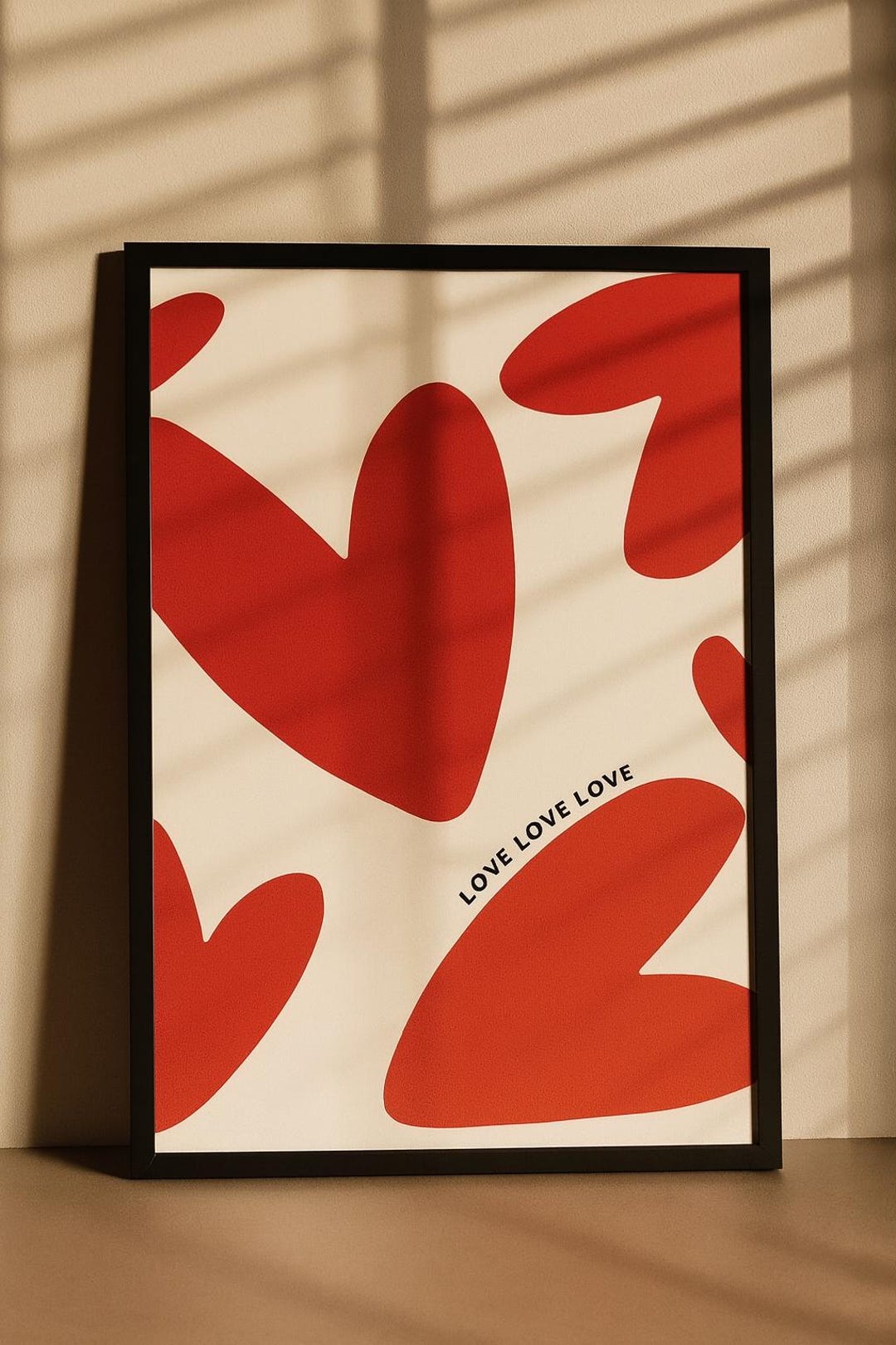Red Heart Print | Modern Love Wall Art (digital Download) - Etsy