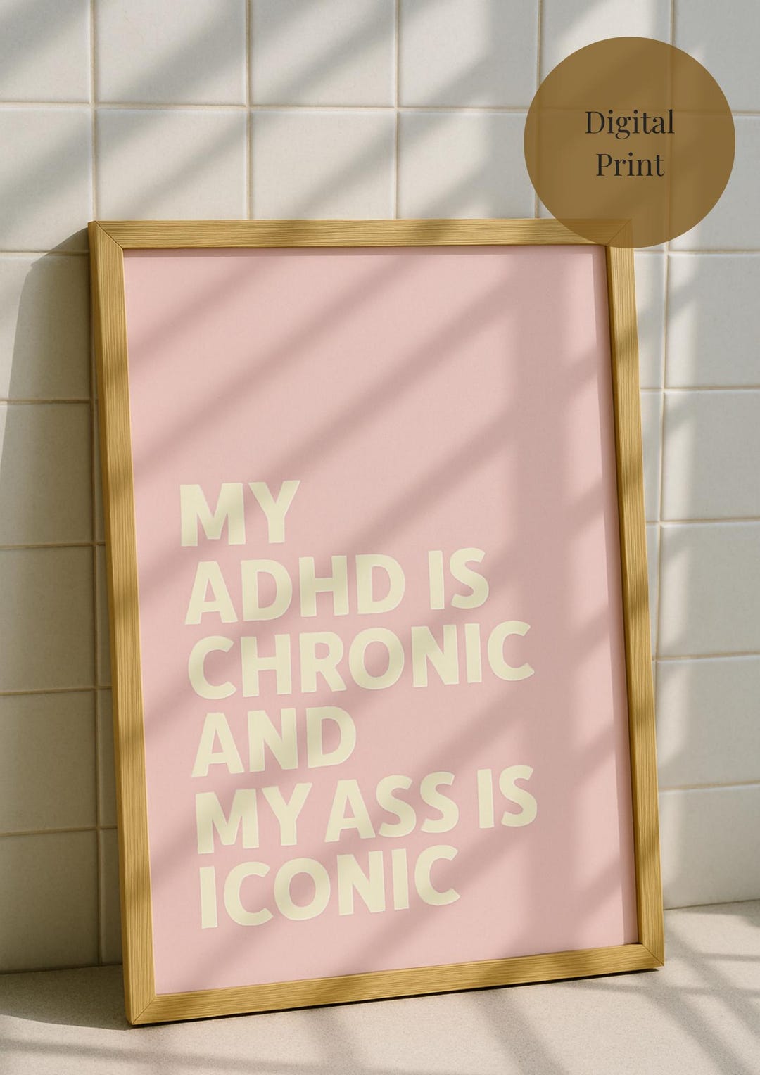 Funny ADHD Quote Print: Iconic Typography, Humorous Wall Art (digital ...